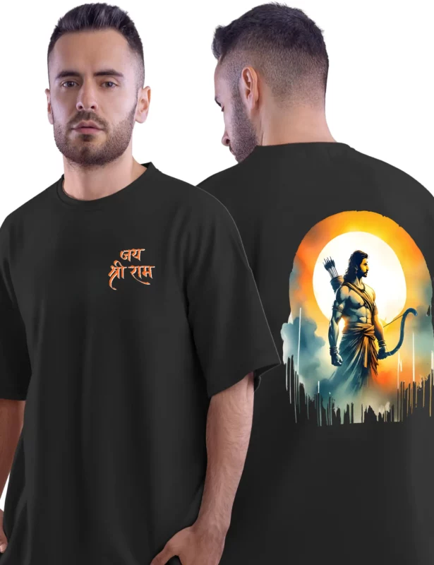 Jai Shree Ram Warrior Oversized T-shirt - VanarAgni